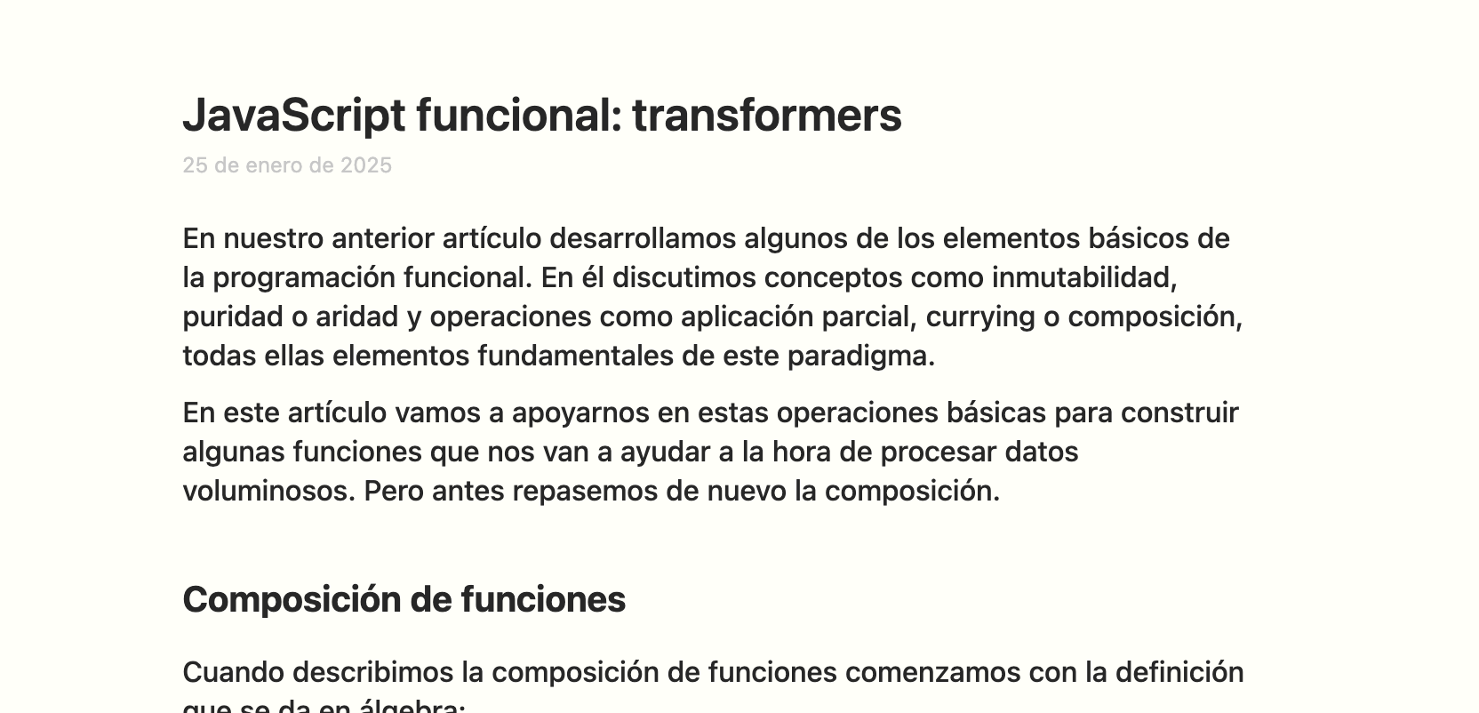 Antonio Díaz · JavaScript funcional: transformers